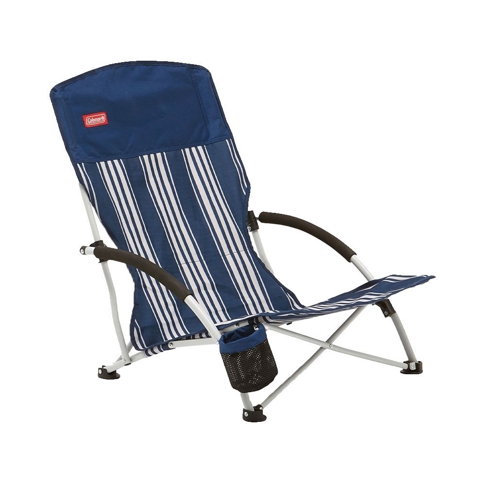 COLEMAN Chair Quad Beach Low Sling Blue & White - Sit Back and Enjoy ...