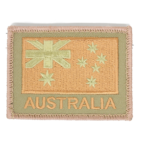 Australian Flag Patch Tan on Khaki with "Hook and Loop" back by ...