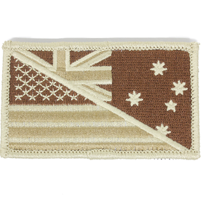 Australian-US Combo Flag Moral Patch Tan Brown by COMMANDO - Wide ...