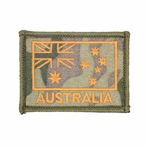 Australian Flag Patch Tan On Multicam with "Hook and Loop" back by ...
